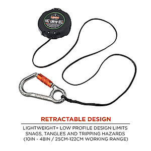 Ergodyne Squids 3010 Retractable Tool Lanyard with Belt Loop Clip,Black