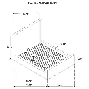 Coaster Home Furnishings Nala Contemporary Boucle Upholstered Eastern King Size Sleigh Bed Frame Platform Bed 57-inch Headboard Cream 302046KE