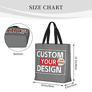 Personalized Tote Bags In Bulk Customized Tote Bag with Picture Customized Tote Bag with Picture for Women Girls Gray Bags