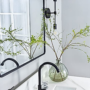 TEHOME 27 x 35 inch Farmhouse Large Black Metal Framed Pivot Rectangle Bathroom Mirror Rounded Rectangluar Tilting Beveled Vanity Mirrors for Wall