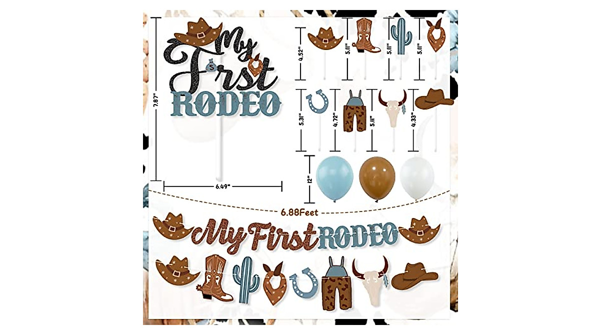 My First Rodeo Birthday Decorations for Boys