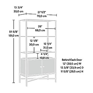 Sauder Harper Heights Bookcase with Doors, White Finish