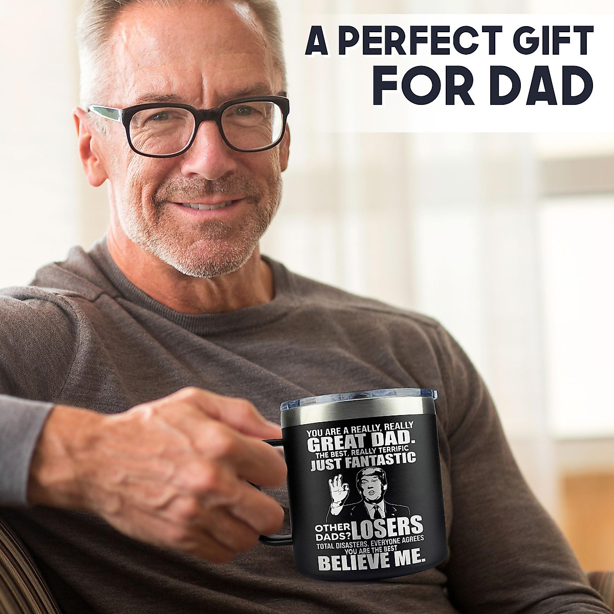 Gifts for Dad from Daughter, Son - Christmas Gifts for Dad, Dad Christmas Gifts - Dad Gifts for Birthday, Birthday Gifts for Dad, Dad Birthday Gift, Happy Birthday Dad, Dad Birthday - Dad Mug 14Oz