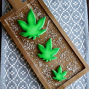 Zen Marijuana Leaf Shaped Cookie Cutter - 3 Piece Set, Premium Food-Grade Stainless Steel, Dishwasher Safe