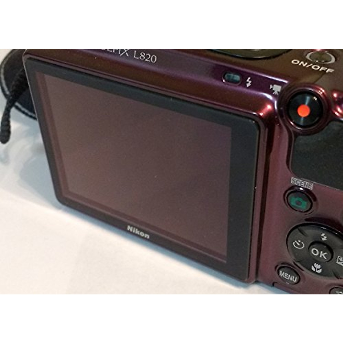 Nikon COOLPIX L820 16 MP 30x Zoom Digital Camera - Plum Factory Refurbished