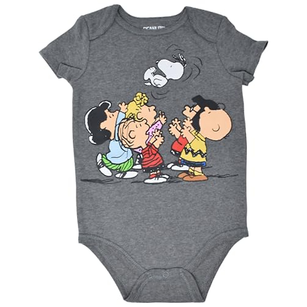 Peanuts Snoopy Newborn Baby Boys 4 Pack Short Sleeve Bodysuits Peanuts '20 3-6 Months