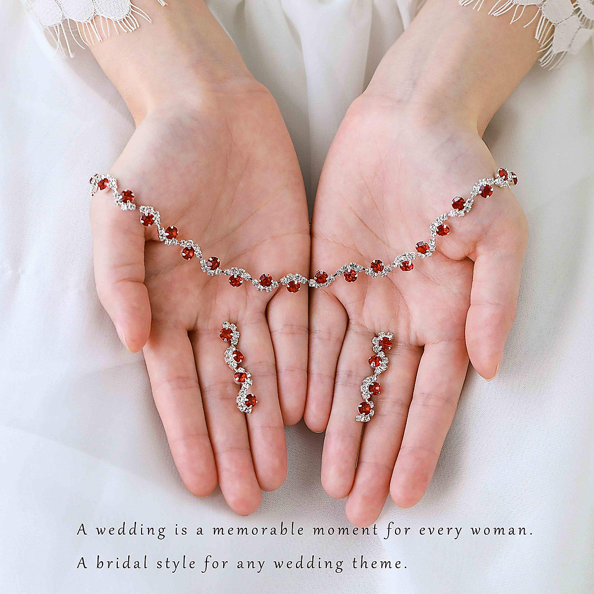 Unicra Bride Silver Necklace Earrings Set Crystal Bridal Wedding Jewelry Set Rhinestone Choker Necklace for Women and Brides