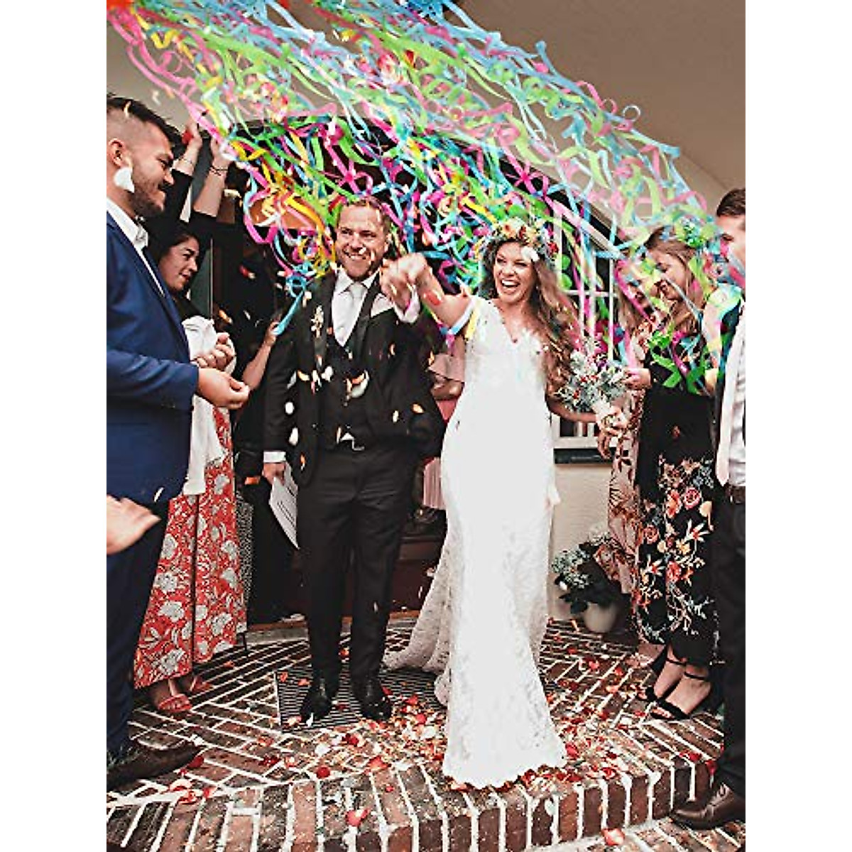 20 Pack Streamers Popper Hand Throw Confetti Streamers No Mess Paper Cracker for Birthday Wedding Graduation Party Favors Shows (Gold, Rose Red)