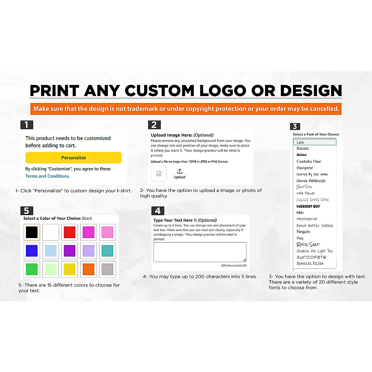 shop4ever Personalized Custom Design Your Own Jumbo Heavy Canvas Tote Reusable Shopping Bag 10 oz Black 1 Pack