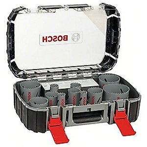 Bosch Professional 17 pcs. HSS Bi-metal Hole Saw Set (for various materials, Ø 20–76 mm, accessory rotary drill)