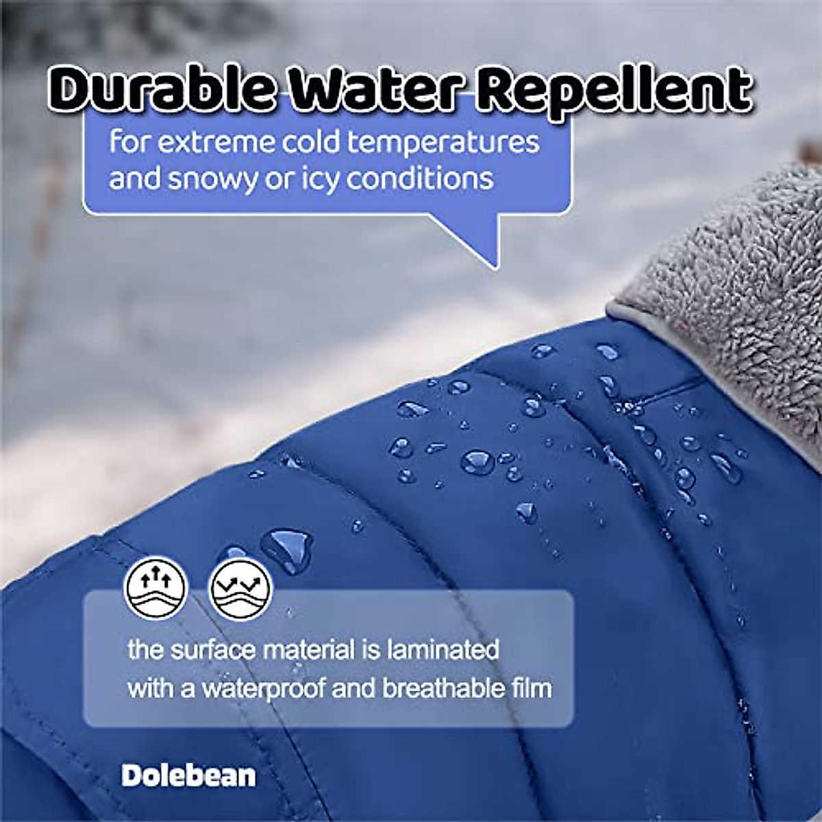 Dog Coat Winter Snow Jacket Cold Weather Warm Clothes Waterproof Windproof Vest for Medium Large Small Dogs Adjustable Blue S