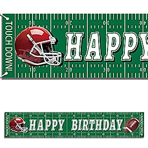 Football Happy Birthday Banner Huge Rugby Banner Decorations Giant Birthday Party Supplies Fence Yard Signs Outdoor Decorations Photo Backdrop 6 Feet