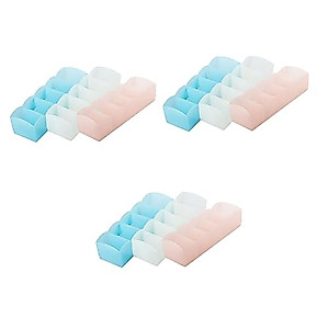 Zerodeko 9 pcs Organizing Compartment Dividers Stackable Clothes Underwear with Drawer Organizer for Stacked Bag Drawers Bags Bra Storage Ties Grid Five Colors Plastic Clo Type Grids Socks