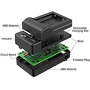 NP-FW50 Battery Charger, LP Charger Compatible with Sony Alpha A6000, A6400, A6100, A6300, A6500, A5100, A7, A7 II, A7R, A7R II, A7R2, A7S, A7S II, A7S2, A5000, A3000, A55, RX10, NEX-3/5/7 Series
