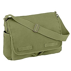 Rothco Classic Canvas Messenger Bag – Crossbody Shoulder Bag with Heavy-Duty Cotton Canvas Material – Multiple Pockets for Ultimate Storage