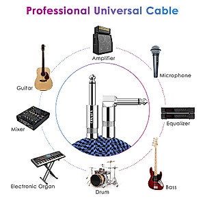 Sovvid Guitar Cable 10ft, Professional Instrument Cable Electric Guitar AMP Cord, 1/4 inch TS Cable for Guitar Bass Mandolin Keyboard and Pro Audio (Dark Blue)