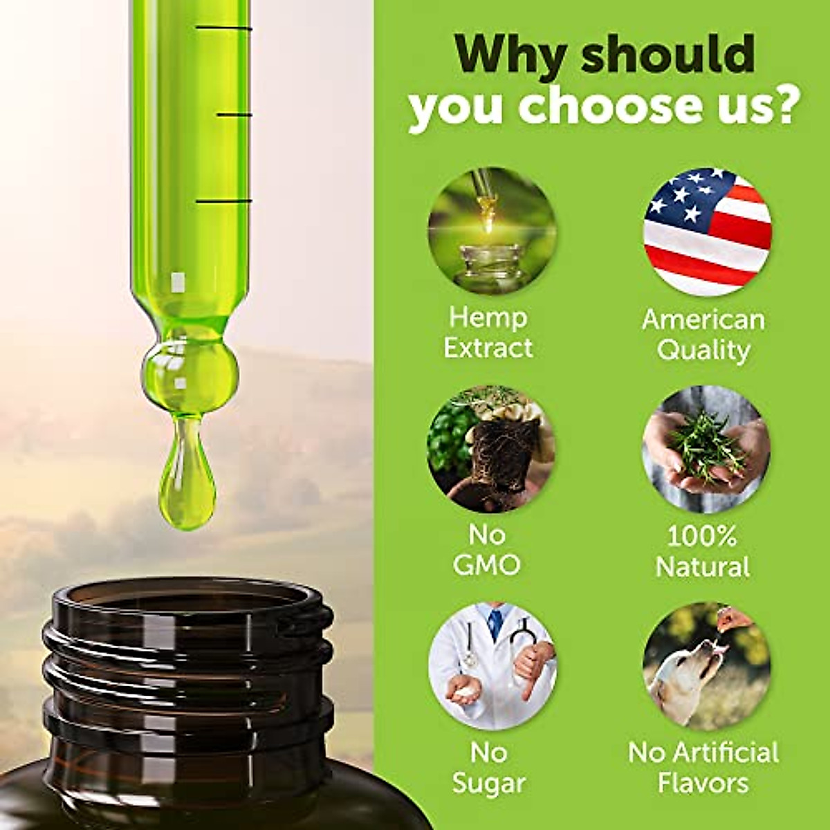 Pet Hemp Oil Drops Treats for Dogs and Cats - Anxiety, Stress, Pain - Calming Aid - Hip and Joint Support Relief -and Skin Health - Rich in Omega 3-6-9 - Made in USA, (2 Pack)