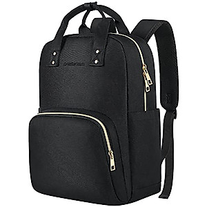 Laptop Backpack Women, Computer Backpack Women, Lightweight Backpack for Travel, Stylish Women Work Bag, College Casual Daypack 15.6 Inch, Waterproof Business Computer Backpack for Ladies Nurse, Black