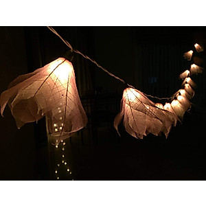 20 LED String Lights Pink Flower Fairy String Lights Leaves for Bedroom Window Curtain String Light Wedding Party Garden Outdoor Indoor Wall Decorations, Diameter 10cm (Long 9ft)