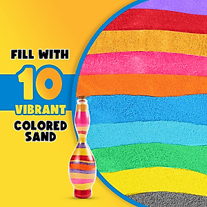 JOYIN 22PCS Sand Art - Sand Art Kits for Kids, Arts & Crafts for Kids Includes 5 Sand Art Bottles, 4 Pendent Bottles, 3 Sticky Art Sheets with 10 Bright Colors, DIY Crafts Gifts for Boys and Girls