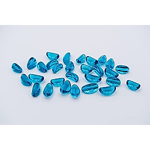 AKOYA Outdoor Essentials 10-Pound Fire Glass Cashew 1-inch Reflective Tempered Crystal Beads for Fire Pit (Caribbean Blue)