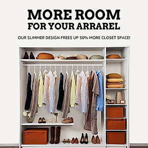 Our Modern Space 100 Pack Adult Plastic Hanger for Shirt Pants Coats Dresses Skirts Suits Jackets - Standard Thick Coat Hanger - Sturdy & Durable Design with Shoulder Grooves Hook - White