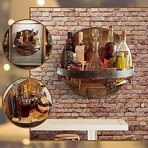 Wall Mount Wine Rack - Wood Wine Storage Racks - Storage Rack Home Decor Whiskey Wine Accessories Display Shelf for Home Kitchen Bar Cabinets (1PC)