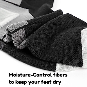 Hicomlor Athletic-Crew-Socks for Men, Cushioned Socks with Moisture Wicking and Arch Support for Running-Hiking, Work Boots