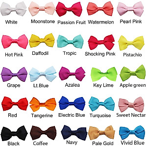 50PCS Tiny Baby Girls Hair Bows 2 Inch Grosgrain Ribbon Bows With Alligator Hair Clips Hair Barrettes Hair Accessories for Toddlers Kids Children Little Girls in Pairs
