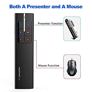 NORWII N99 Presentation Clicker Air Mouse Function Wireless Presenter USB Powerpoint Clicker, RF 2.4 GHz Presentation Remote Control Clicker for powerpoint presentations Support Mac, Laptop, Computer