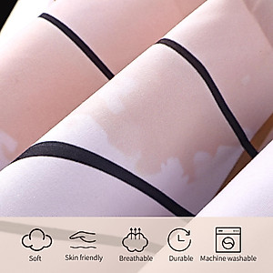 Rvciby Flower Duvet Cover Queen Size,Cotton with Polyester Duvet Cover Set Flower,3PCS Soft Microfiber Bedding Set with Corner Ties & Zipper Closure,1 Duvet Cover and 2 Pillow Shams