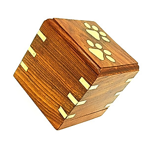 Wooden Urn - Pet Urns for Dogs Ashes, Decorative Wooden Pet Urns for Ashes - Rosewood Cremation Urns for Dogs, Pet Urns for Cats, Wooden Cremation Box