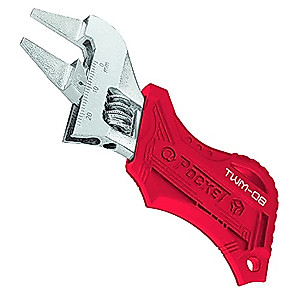 110mm Stubby Pocket Sized Adjustable Wrench Spanner with Ultra Slim 2mm Jaws and comfort handle cover (TPR), ENGINEER TWM-08
