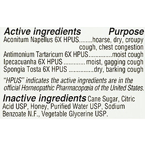 Cough Syrup for Kids Ages 2+ 100% Honey for Kids by Hyland's, Decongestant, Natural Relief of Cough and Chest Congestion, 4 Fl Oz