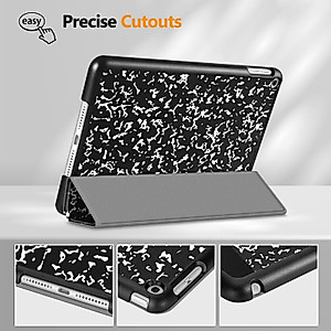 Fintie Case for iPad 9th Generation (2021) / 8th Generation (2020) / 7th Gen (2019) 10.2 Inch - Lightweight Slim Shell Standing Hard Back Cover with Auto Sleep/Wake Feature, Composition Book Black