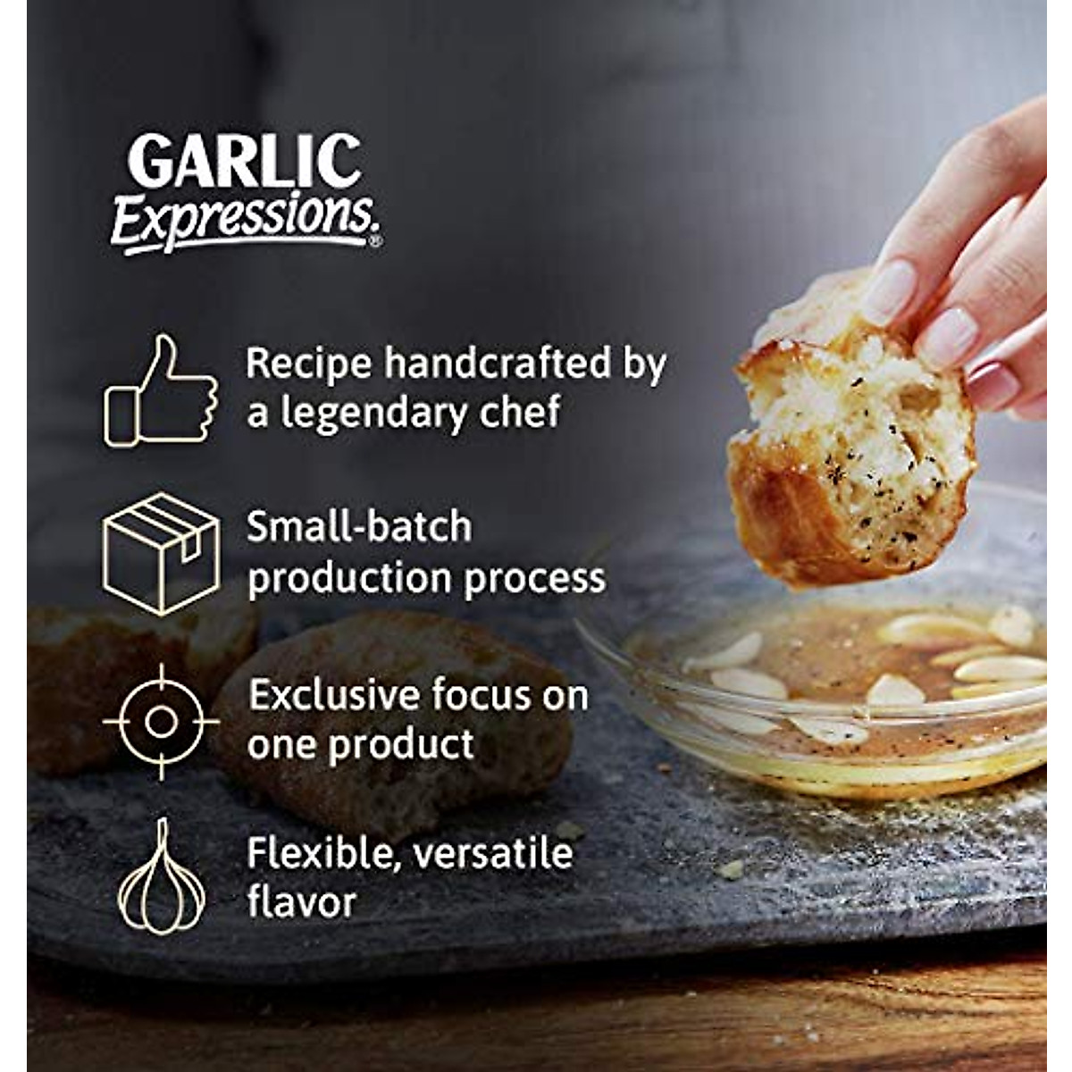 Garlic Expressions Vinaigrette Salad Dressing, Marinade | Non GMO, Vegan, Kosher, Allergen and Gluten Free Garlic Oil Vinaigrette Dressing Made with Hand-sorted Whole Fresh Garlic Cloves | 1 Pack