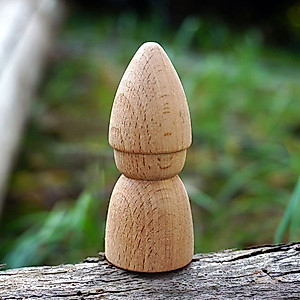 rosenice 6pcs Wooden Gnome Peg Doll Unfinished Wooden Peg People Figures Mini Peg Doll Bodies DIY Painting Puppets for Arts and Crafts Projects Role Play Game Beige