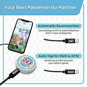 Mcbazel PhotoFast 247 Auto Catcher for Poke mon Go with Auto-tap, Auto Reconnect, Over 1-Hour Connection Function Compatible with iOS & Android