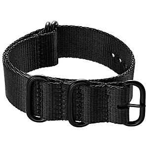 Ritche Christmas Gift 20mm Black Military Ballistic Nylon Strap With Black Heavy Buckle Bands for Omega x Swatch Moonswatch Compatible with Timex Weekender Watch Band, White Elephant Gifts, Stocking Stuffers for Men