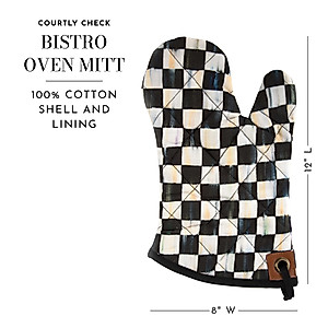 MACKENZIE-CHILDS Courtly Check Bistro Oven Mitt, Cute Hot Oven Mitt, Decorative Kitchen Pot Holder