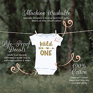 Bump and Beyond Designs Baby-Girls First Birthday Outfit Wild One Leotard White, 12-18 Month