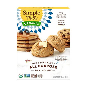 Simple Mills Organic Nut and Seed Flour All Purpose Baking Mix - Gluten Free, Vegan, Plant Based, 16 Ounce (Pack of 1)