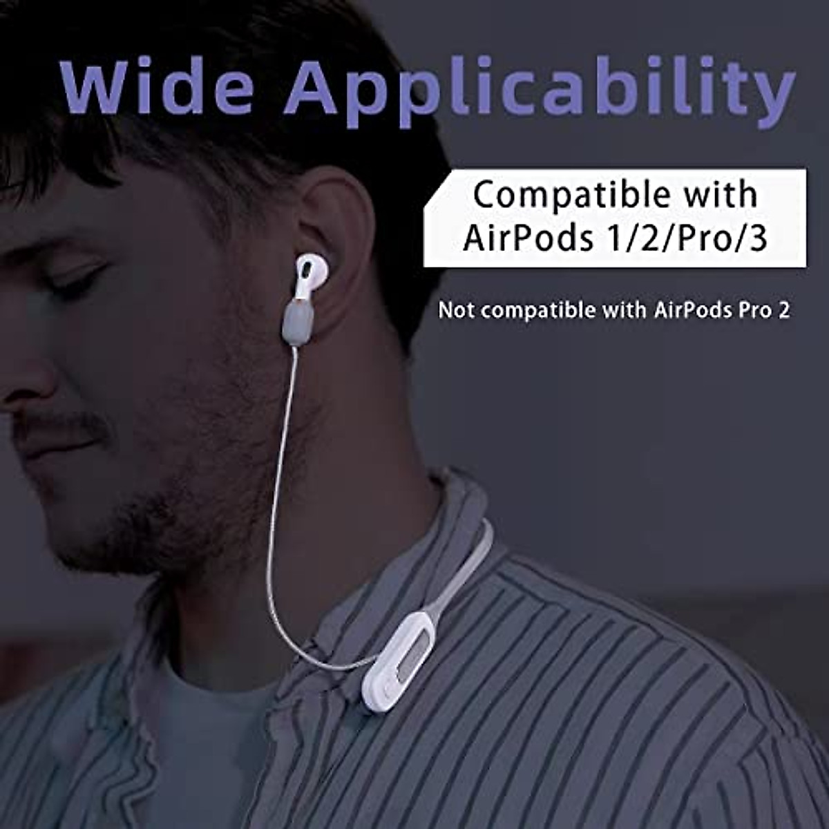 Censi Wearable Power Supply for AirPods, Air Pods with Intelligent Charging, Drop-Proof, Longer Battery Life, and Easier Call answering.AirPods Anti-Lost,,Charge All Versions of White (HI16-A)
