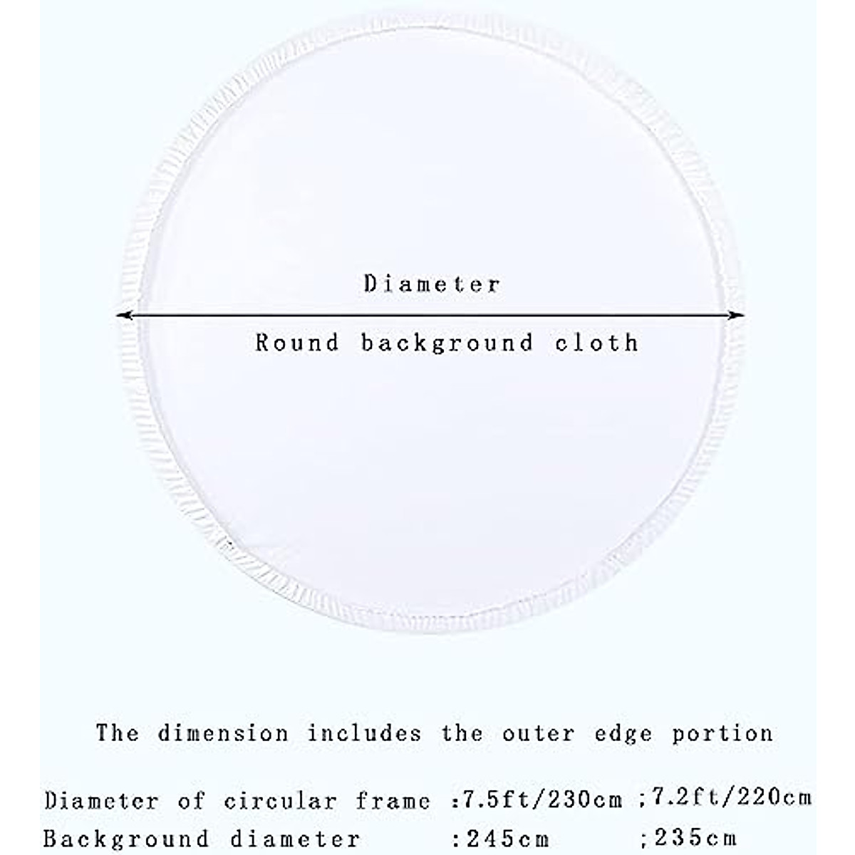 White Round Backdrop Cover 7.2x7.2ft White Circle Backdrop Cover Round Fabric Photo Background for Photography Party Birthday Wedding Baby Shower Home Decorations Portrait Studio Props (7.2ft) (7.2FT)