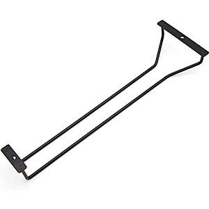 RedDreamer 14-Inch Black Wine Glass Rack, Under Cabinet Wine Glass Holder Stainless Steel Stemware Rack - Hanging Stemware Holder for Cabinet Kitchen Bar, Set of 2