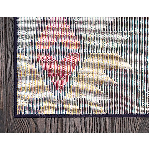 Unique Loom Sedona Collection Southwestern, Over-Dyed, Modern, Pattern, Tribal, Abstract Area Rug, 4' 0" x 6' 0", Navy Blue/Gray