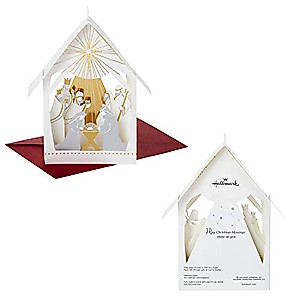 Hallmark Paper Craft Christmas Boxed Cards, Pop Up Nativity (5 Cards with Envelopes)