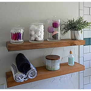 Premium Quality Clear Acrylic Plastic Apothecary Jars with Lids for Bathroom & Kitchen Organization – Containers are Elegant Durable Organizers Great for Q-Tip Cotton Swabs, Food & Candy Storage – BPA -Free – Set of 3 Sizes - 15, 35 & 45 oz