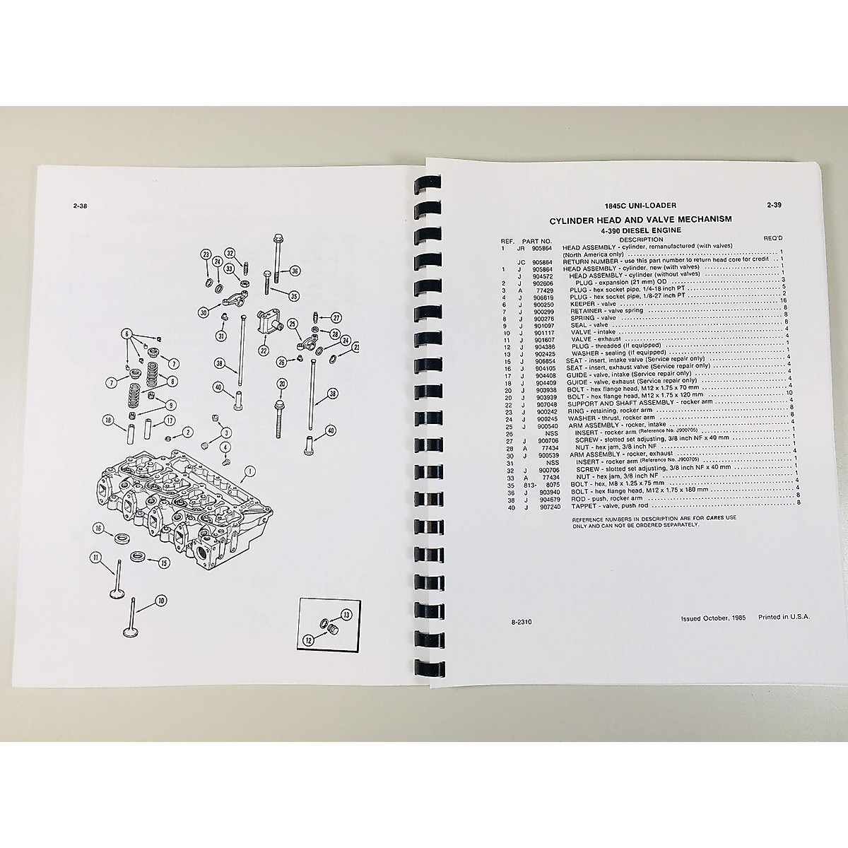 J I Case 1845C Uni Loader Parts Manual Catalog Skid Steer Assembly Exploded View Y