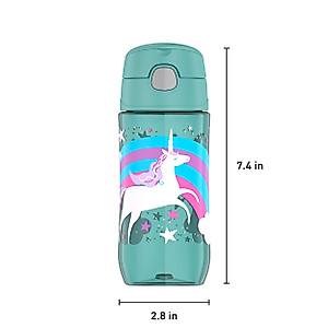 THERMOS FUNTAINER 16 Ounce Plastic Hydration Bottle with Spout Lid, Color Change Unicorns